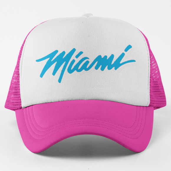 Accessories | New Miami Heat Vice Nights Script Foam Trucker Mesh ...